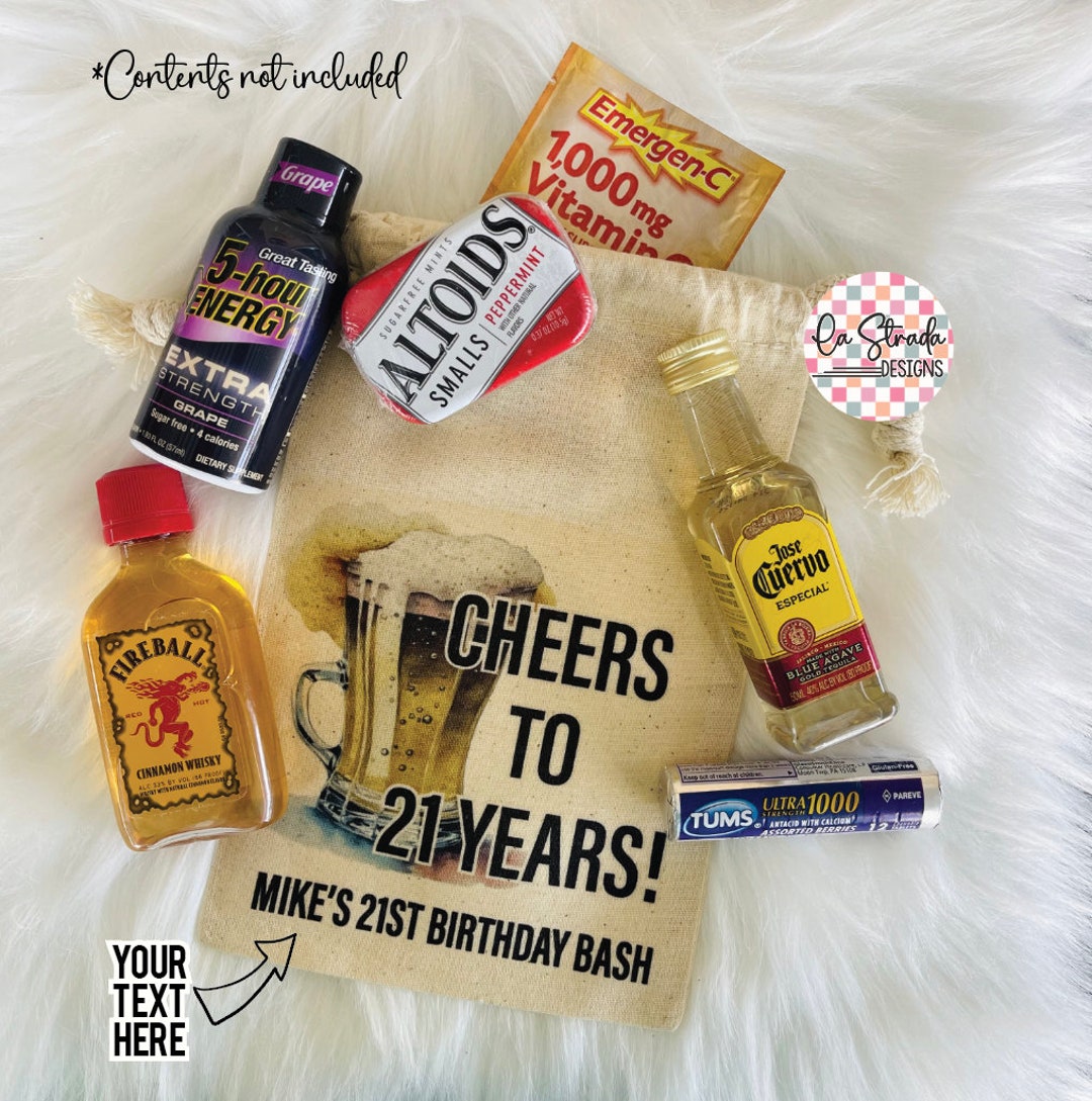 Personalized 21st Birthday Pouch, Hangover Kit Bag, 21st Birthday ...