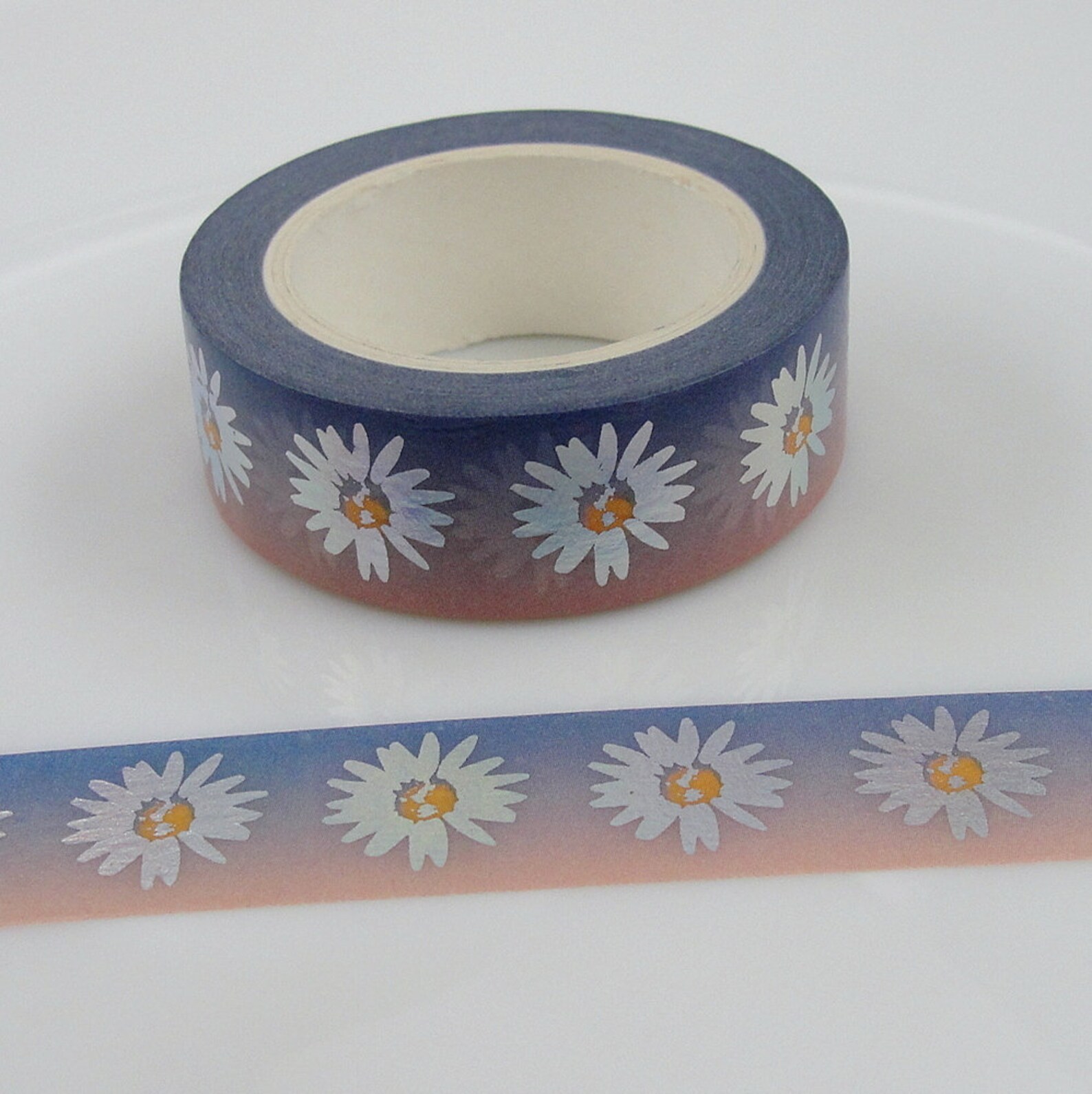 Daisy Washi Tape, Foil Daisies Washi Tape, Flower Washi Tape, Masking ...