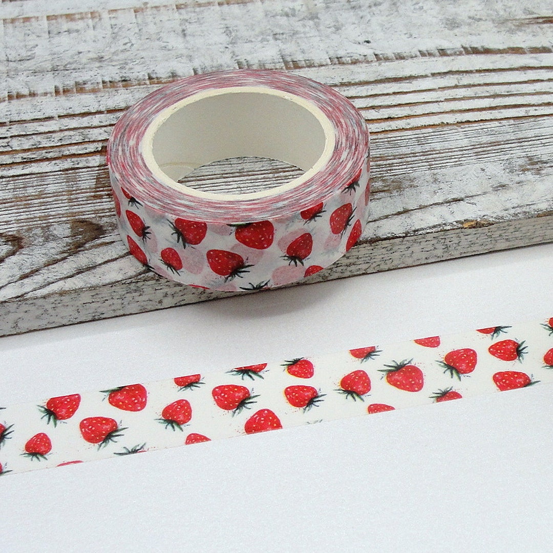 Strawberries Washi Tape, Strawberry Fruit Washi Tape, Summer Picnic ...