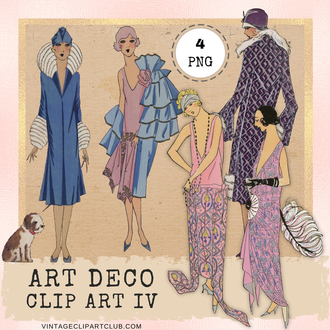 Vcc_146 Art Deco 1920 Vintage Women Ladies Fashion Clip Art - Etsy