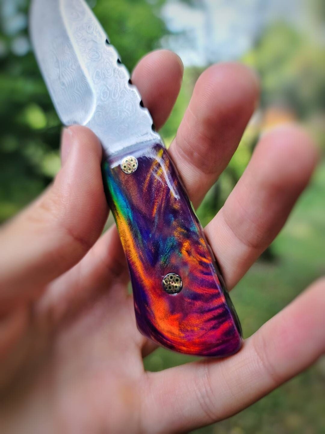 Pocket Knife Dagger Opal Knife, Blade, Handmade Knife (synthetic Opal ...