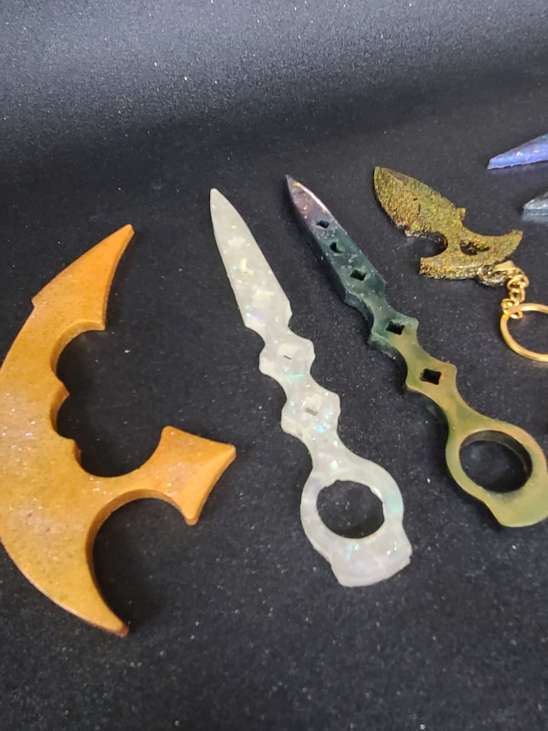 Resin Knife Dagger Set, Resin Knife, Handmade Knife, Keychain, Knife ...