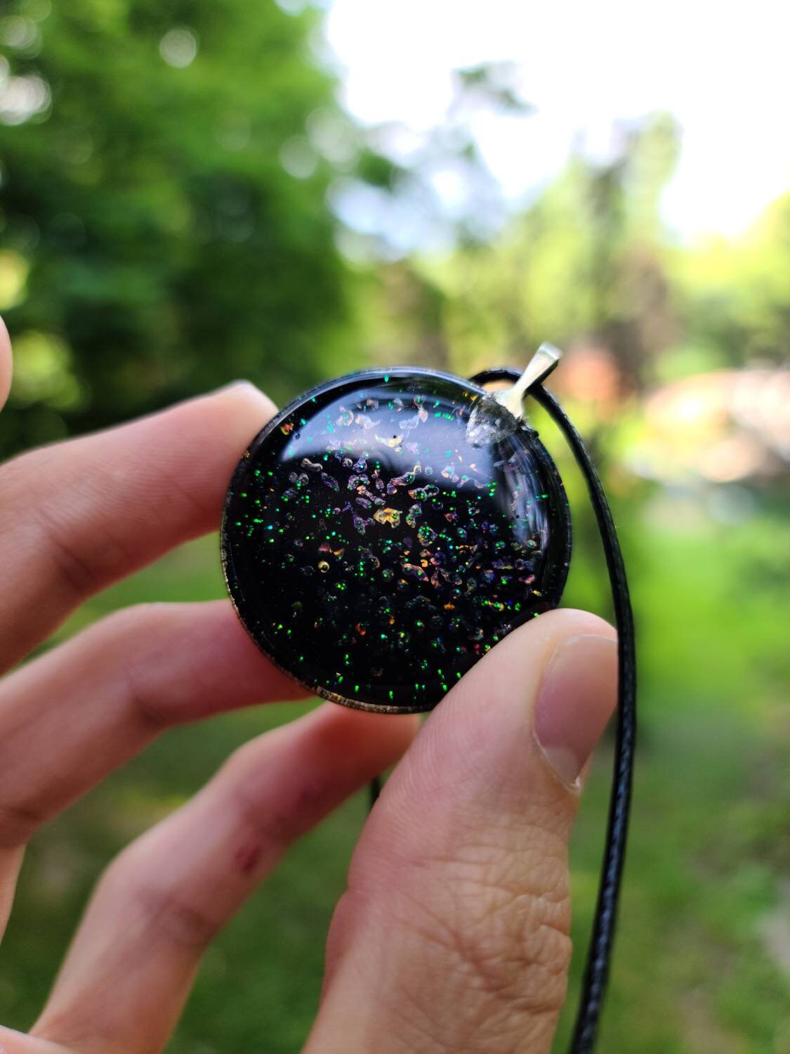 Resin Pendant Necklace Gold Handmade Jewelry Gift for Mom - Etsy