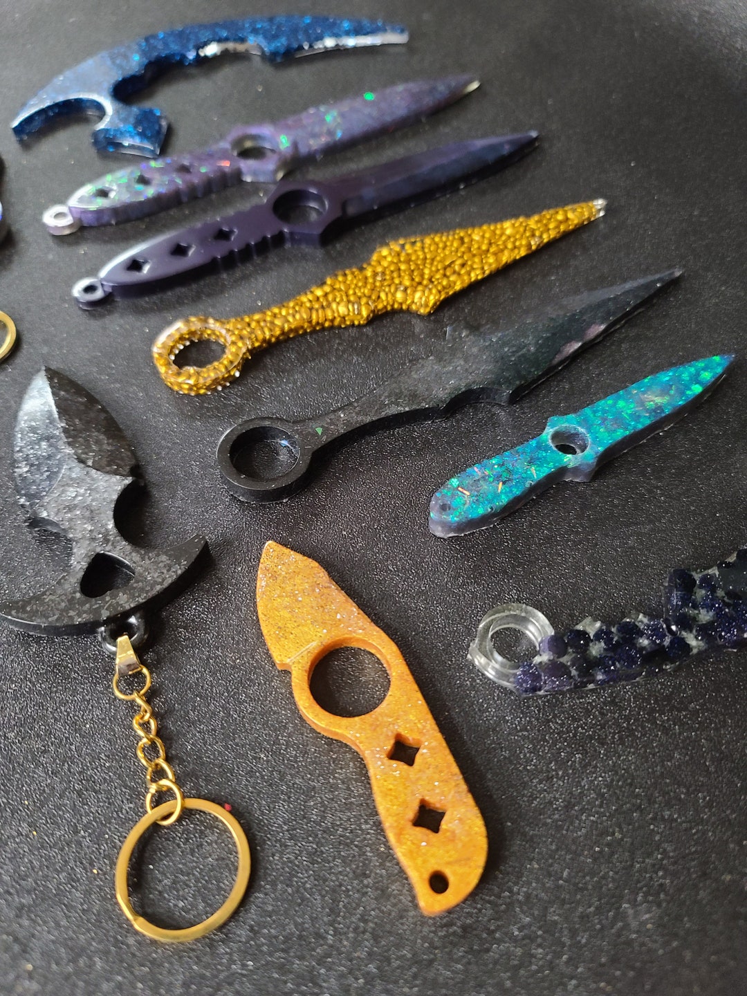 Knife Dagger Set Resin Knife Handmade Knife Keychain Knife - Etsy