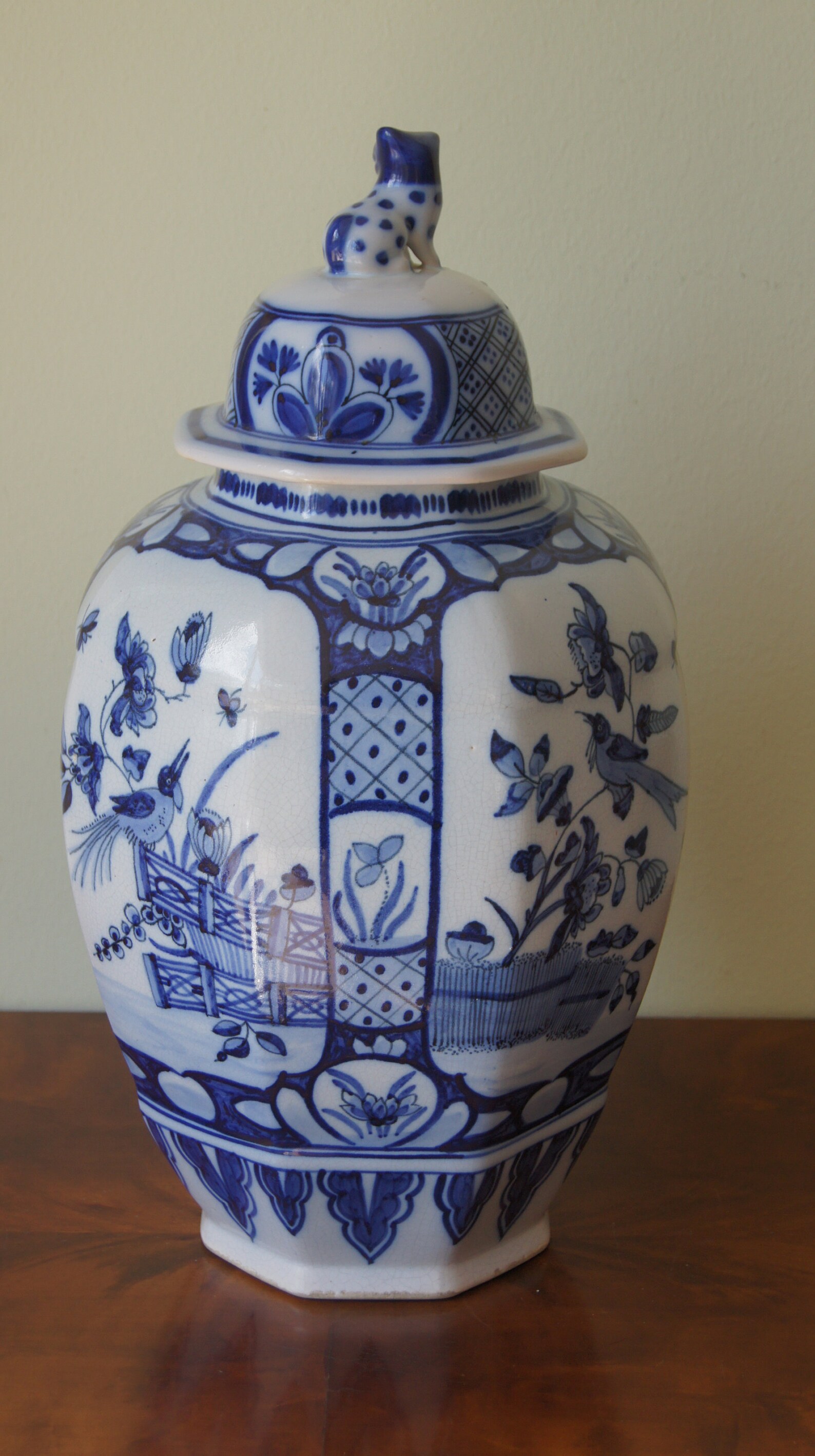 Big Antique Delft Vase Hand-Painted with lid Ginger Jar Signed | Etsy