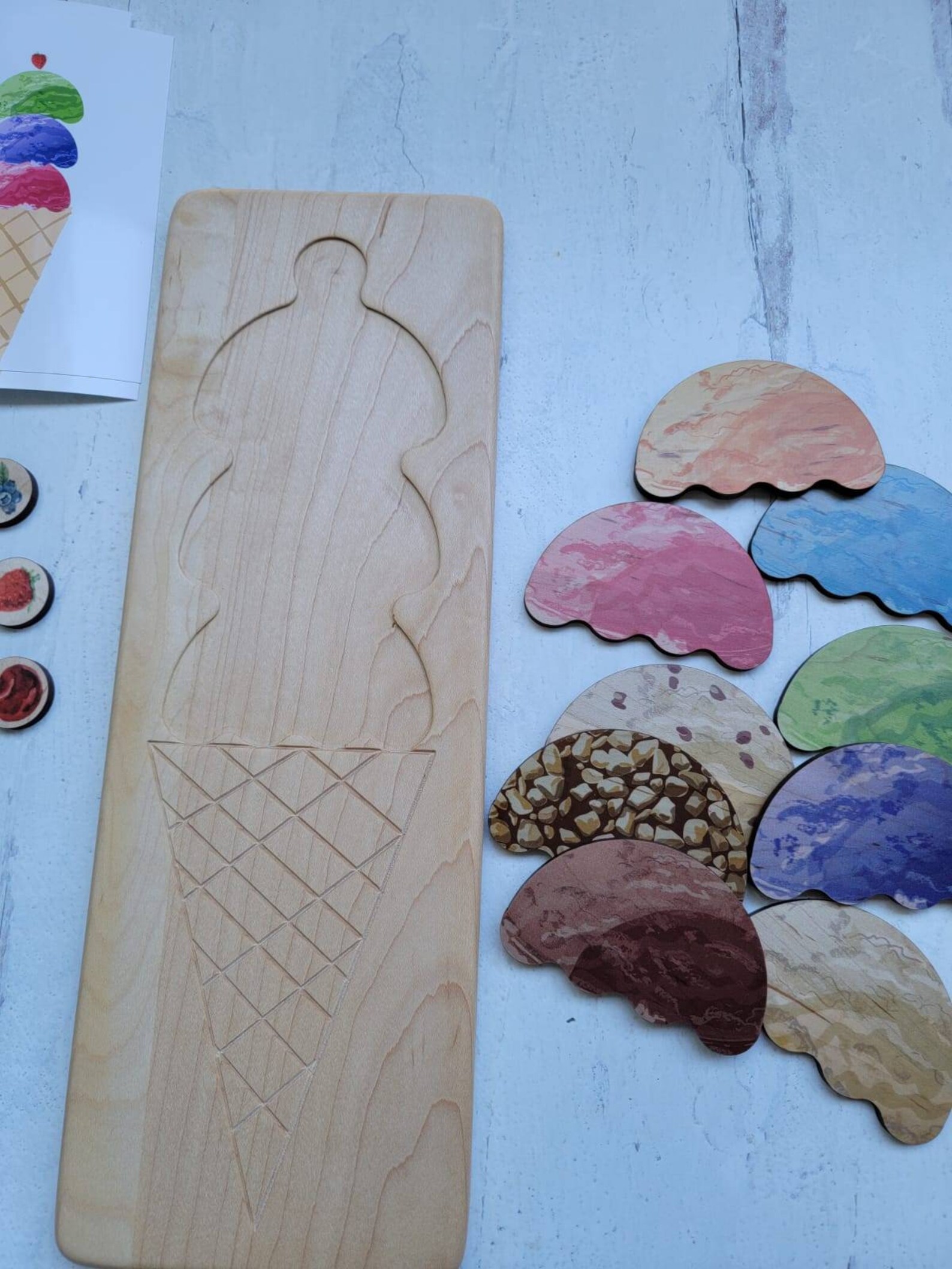 Pattern Recognition Work Ice Cream Scoop Puzzle Montessori - Etsy