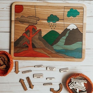 Rock Cycle Puzzle Rocks and Minerals Montessori Puzzle Earth Science ...