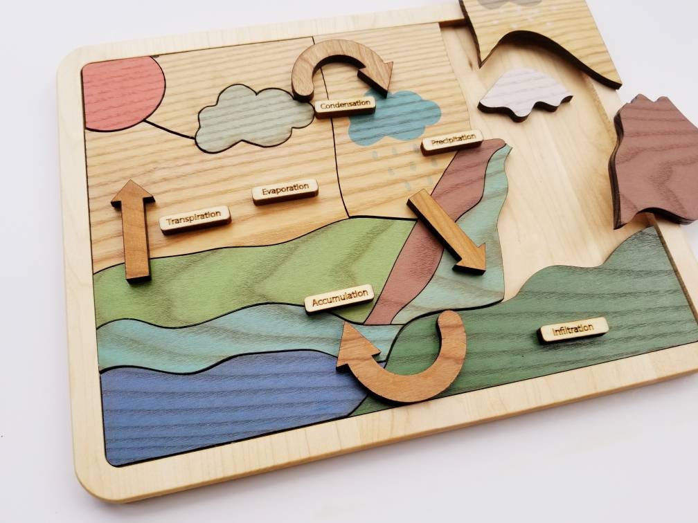 Rompecabezas del ciclo del agua rompecabezas de madera Día - Etsy México
