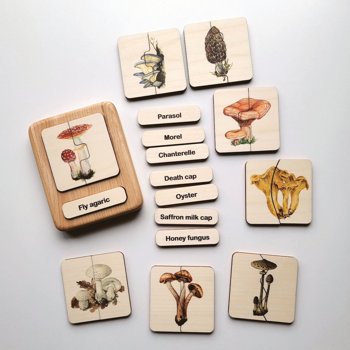 Mushroom Self Correcting Puzzle Tiles - Etsy