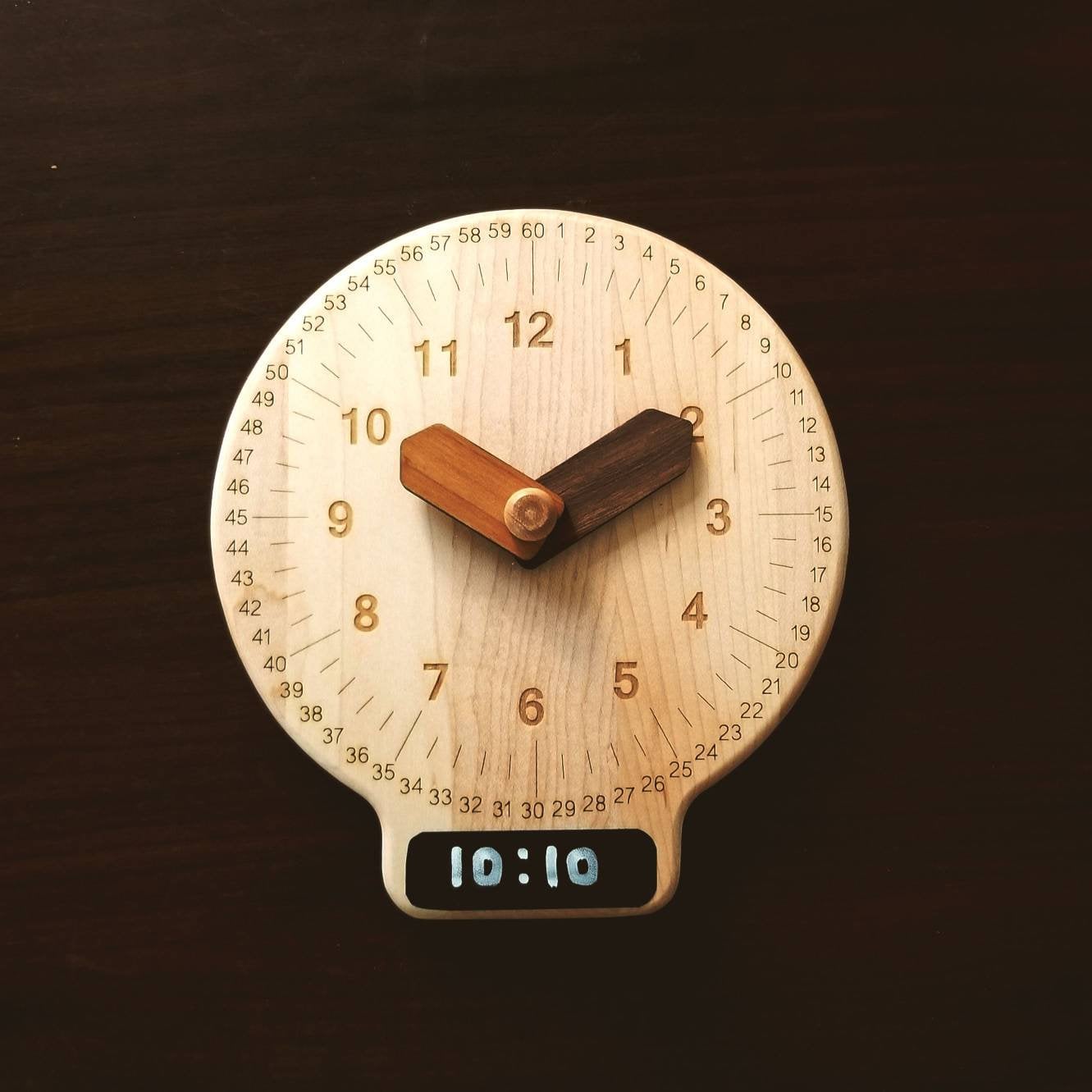 Analog to Digital Learning Clock Learn to Tell Time Wooden - Etsy