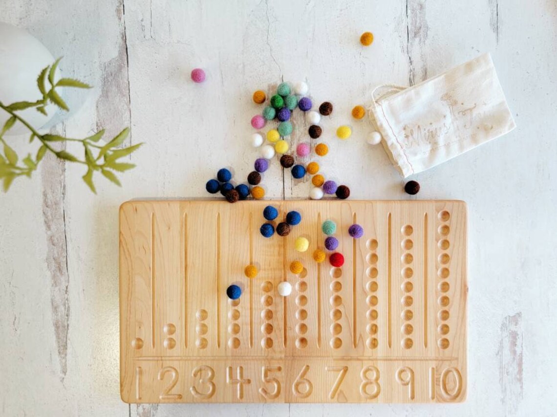 Number Counting Board Number Tracing Board Montessori - Etsy UK