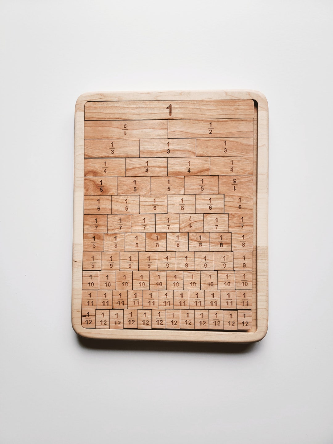 Fraction Strips Fraction Bars Wooden Fraction Tiles Math Manipulative ...