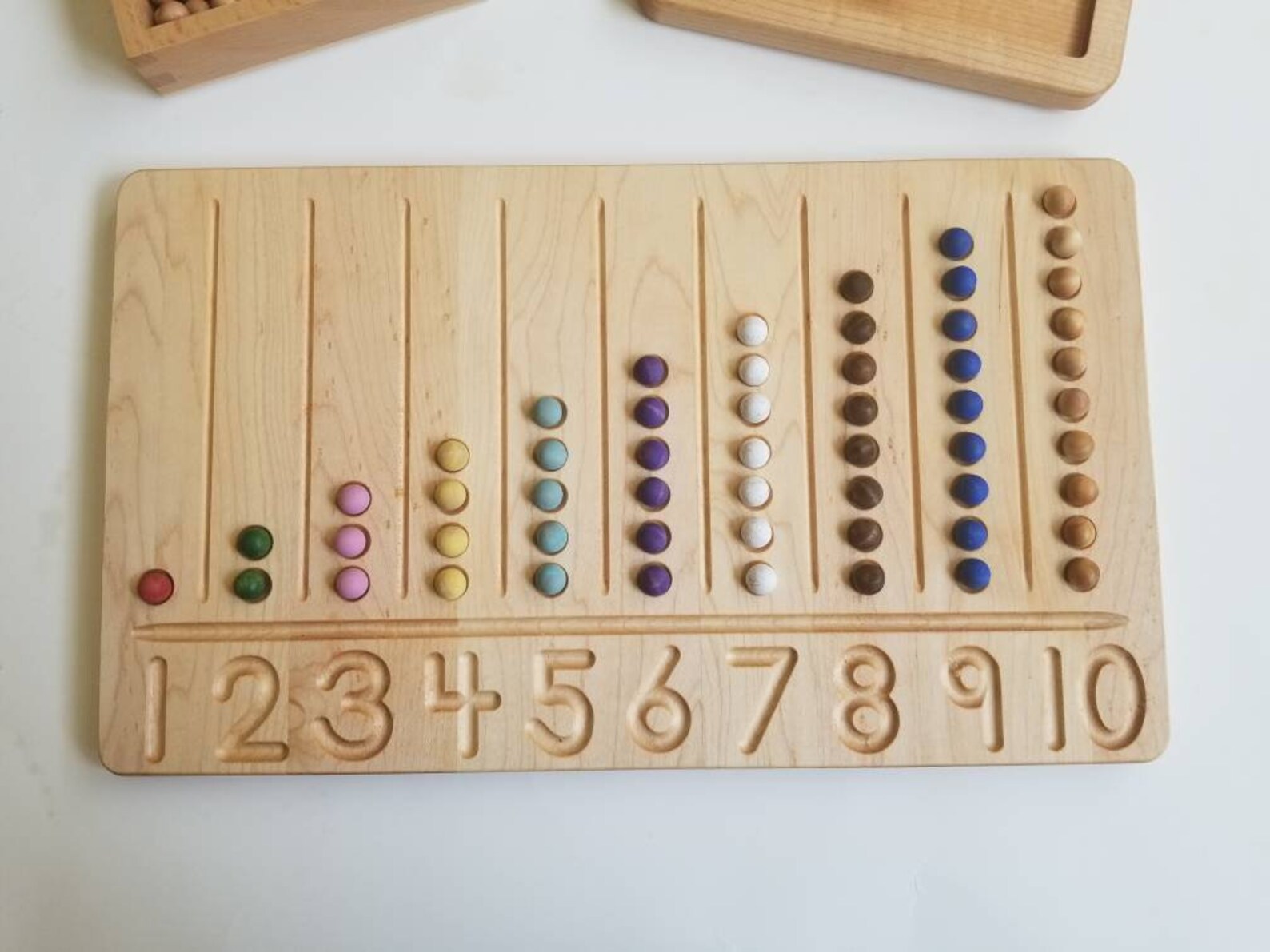 Number Counting Board Number Tracing Board Montessori | Etsy