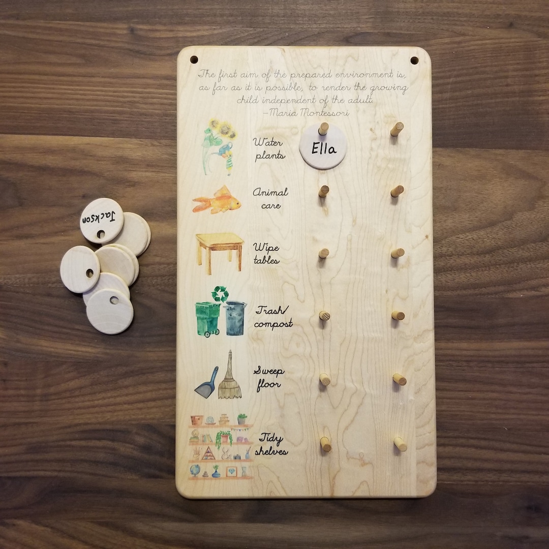 Montessori Chore Chart Classroom Job Chart Care of Environment Chart - Etsy