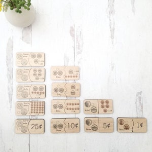 Coin Equivalency Puzzle Montessori Money - Etsy