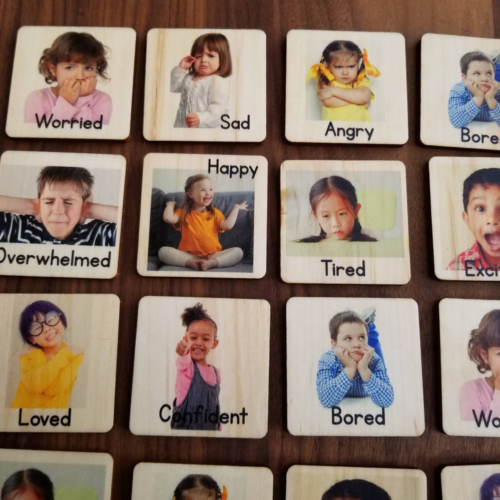 Emotion Tiles Montessori Materials Feelings Kindergarten - Etsy