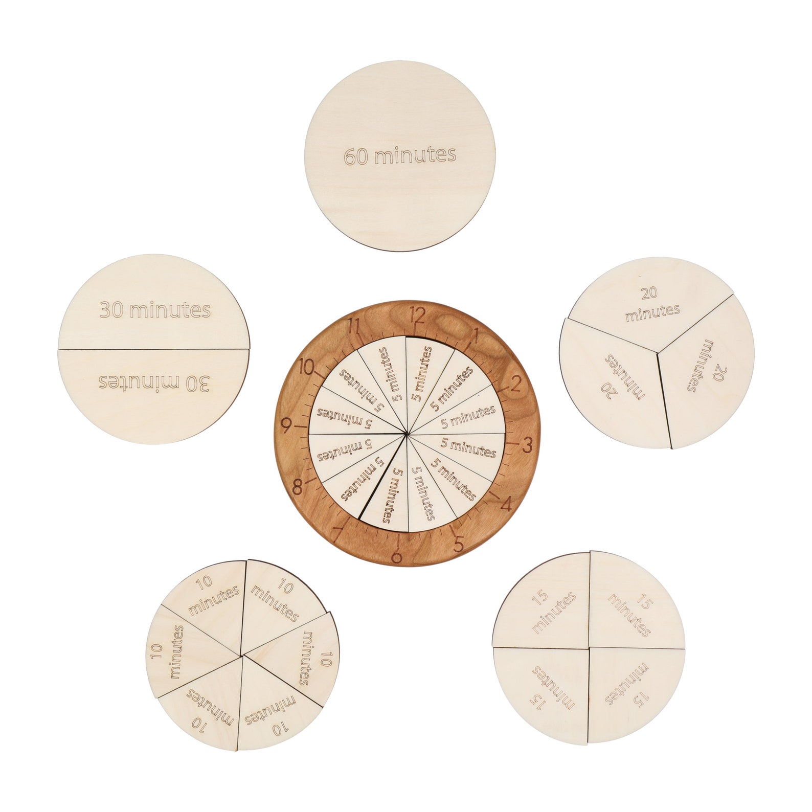 Time fraction learning kit fraction of time Montessori | Etsy