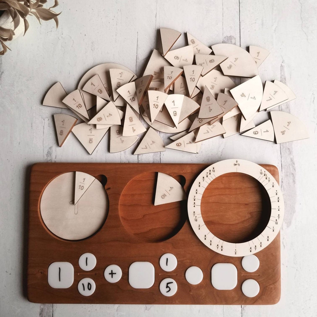 Fraction Manipulation Board Fraction Ring Fraction Circle Montessori ...