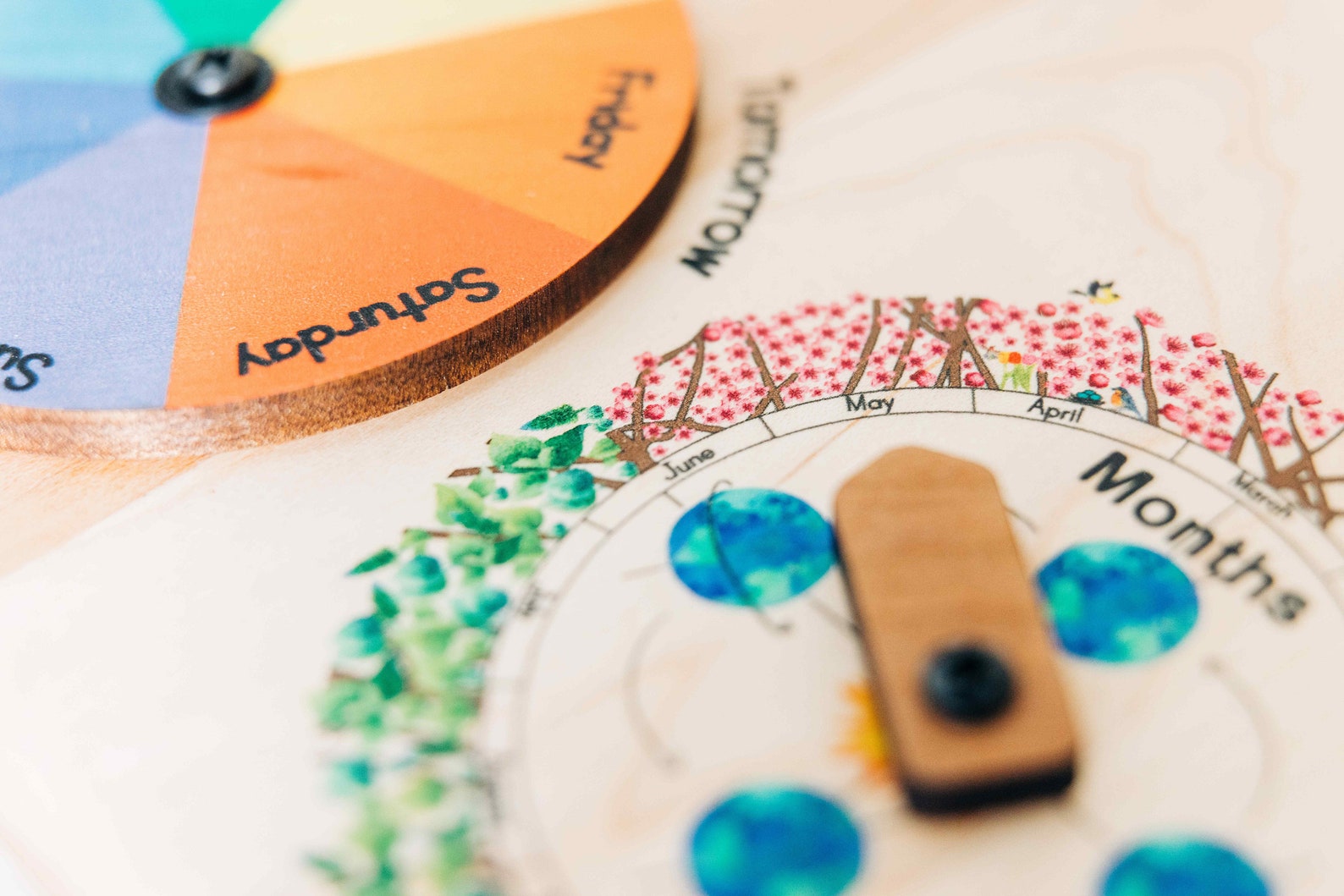 Expanded Wooden Perpetual Calendar With Seasons Moon Phases - Etsy