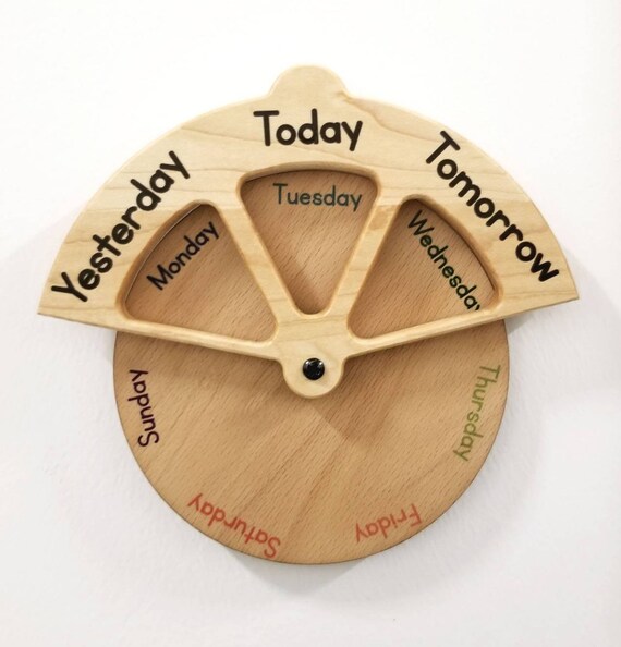 Days of the week wheel Yesterday Today Tomorrow wheel | Etsy