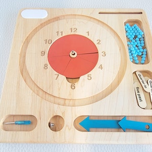Interactive Montessori Teaching Clock Master Time, Fractions & Skip ...