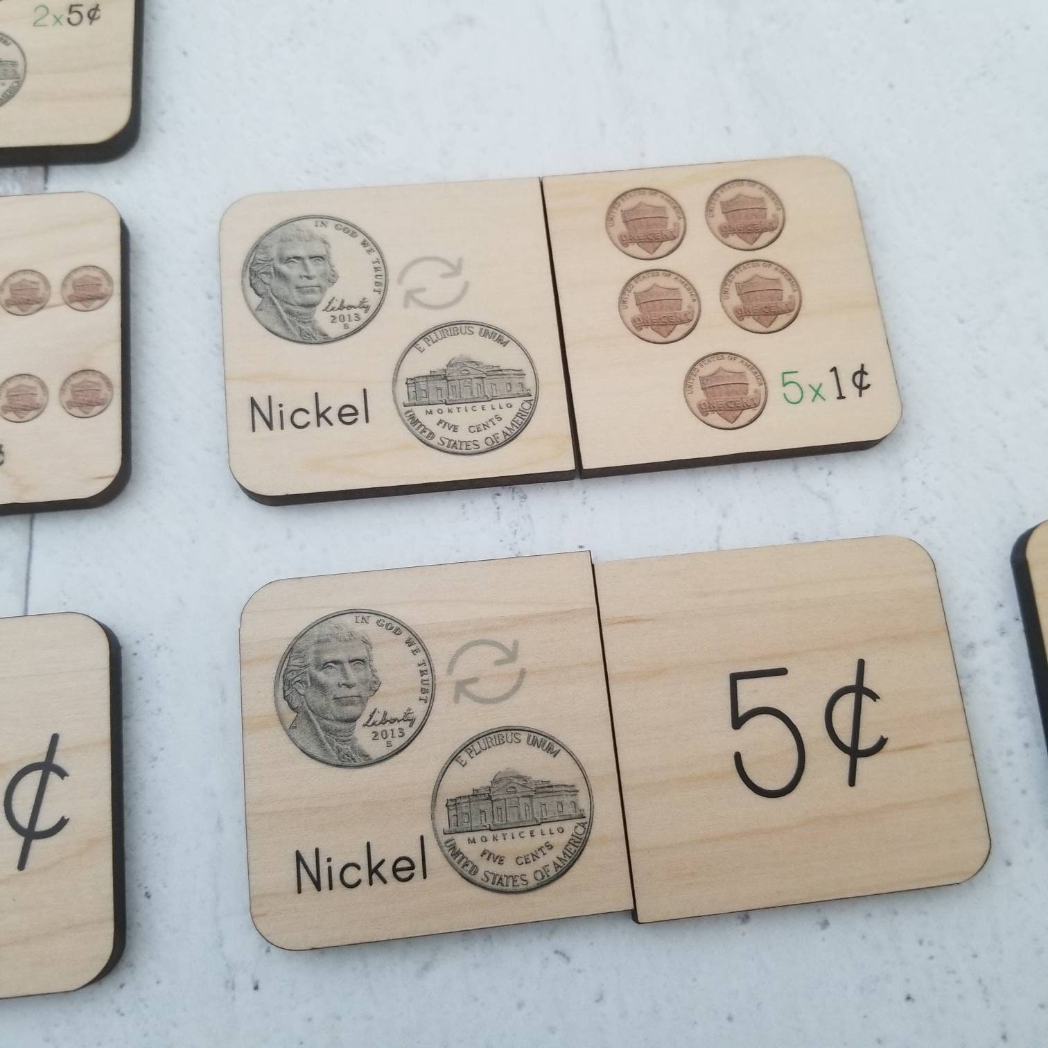 Coin equivalency puzzle Montessori money | Etsy