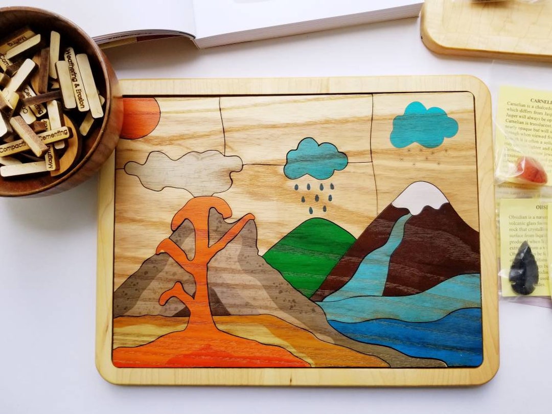 Rock Cycle Puzzle Rocks and Minerals Montessori Puzzle Earth Science ...