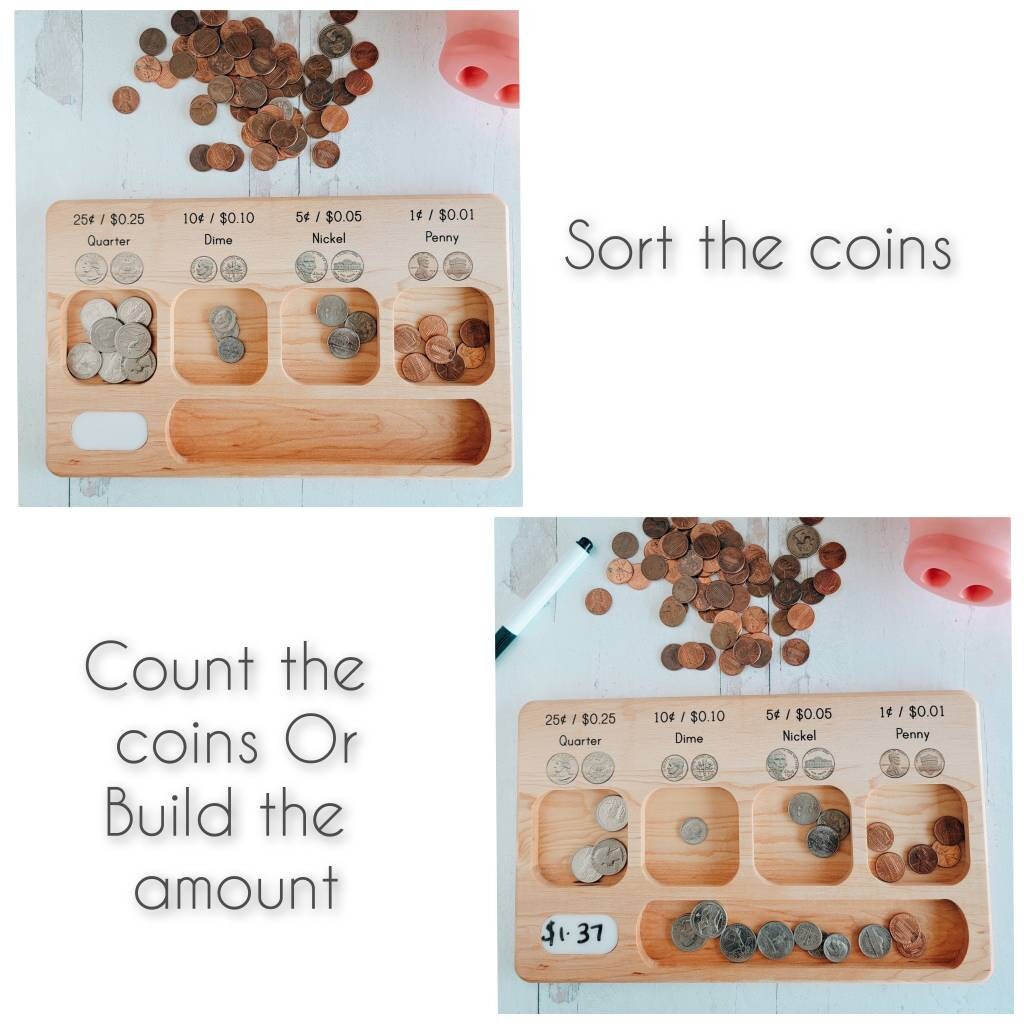 Coin Sorting Board Money Manipulation Board Money Activity | Etsy
