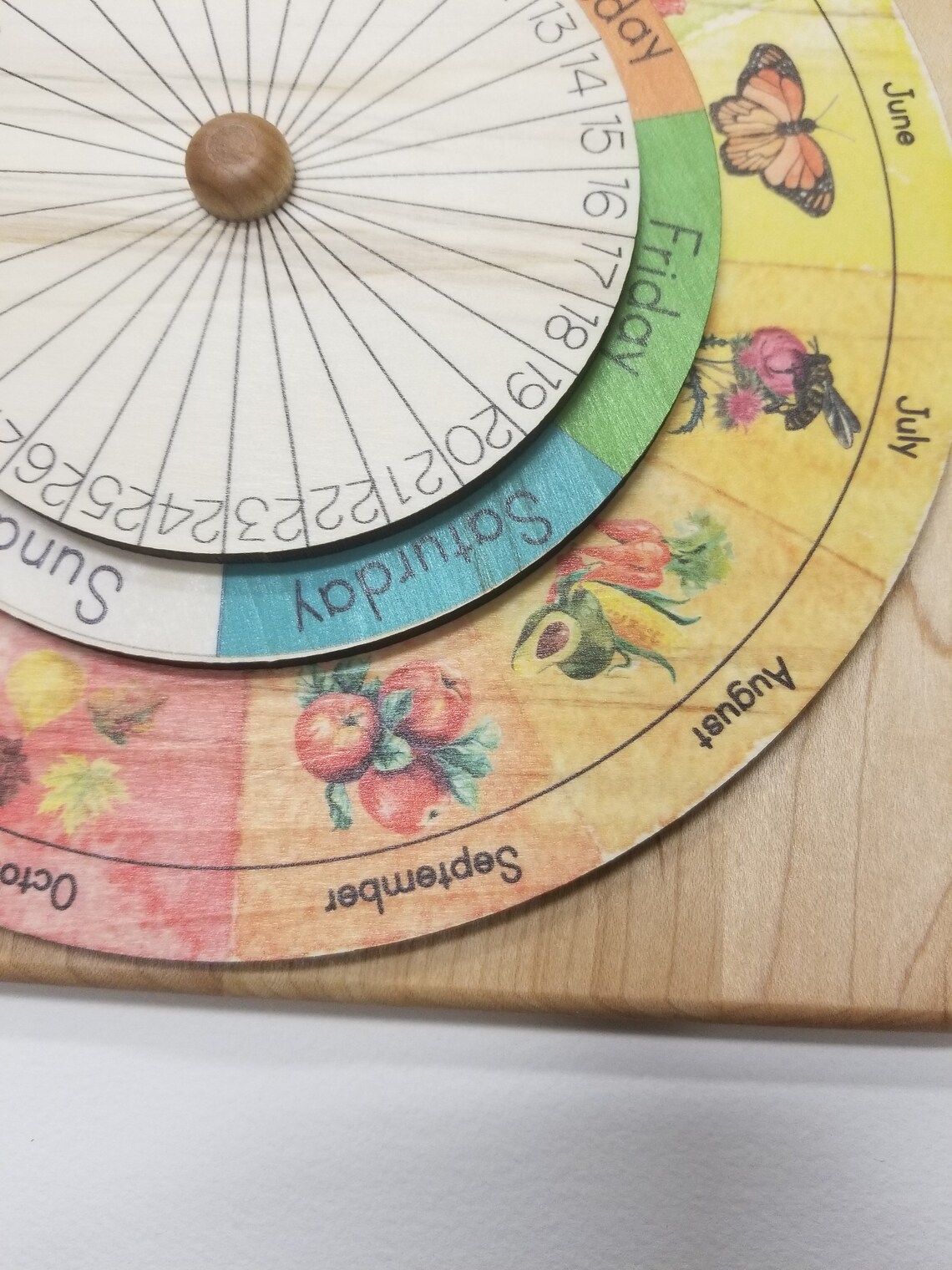 Wheel of the year wooden perpetual calendar nature calendar | Etsy
