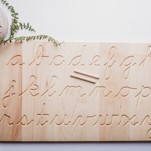 Cursive Alphabet Tracing Board Wooden Alphabet Board Wooden Tracing ...