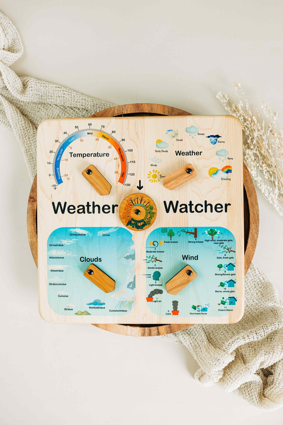 Weather Station Montessori Weather Chart Weather Wheel Wooden Weather ...