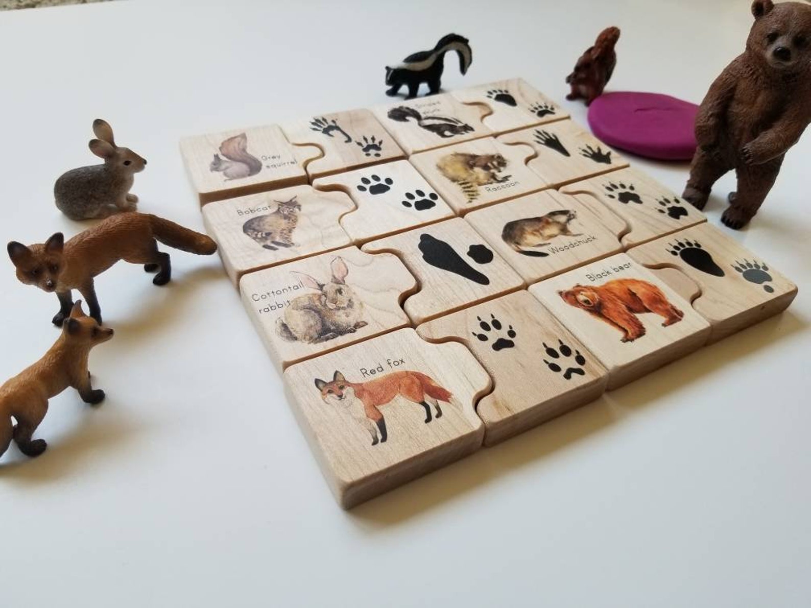 Animal Tracks Puzzle Wooden Puzzle Montessori Waldorf | Etsy