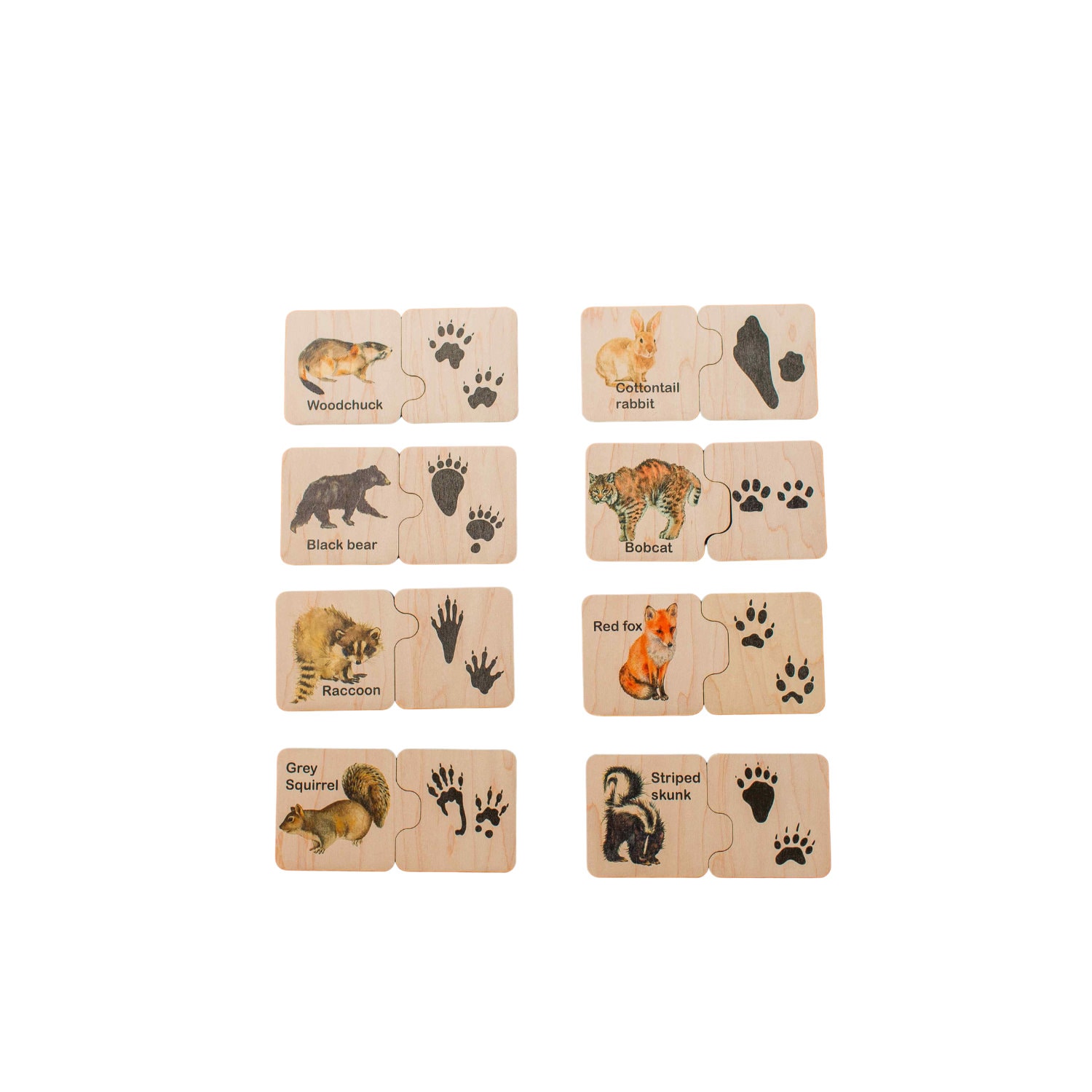 Animal Tracks Puzzle Wooden Puzzle Montessori Waldorf - Etsy
