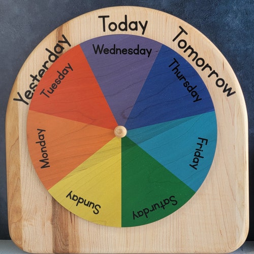 Classroom Size Days of the Week Wheel Yesterday Today | Etsy