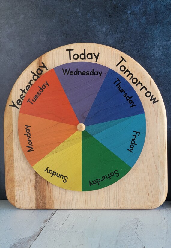 Classroom Size Days of the Week Wheel Yesterday Today | Etsy