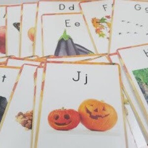 Autumn Inspired Vocabulary Cards Fall Alphabet Cards - Etsy