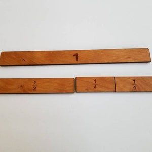 Fraction Strips Fraction Bars Wooden Fraction Tiles Math - Etsy