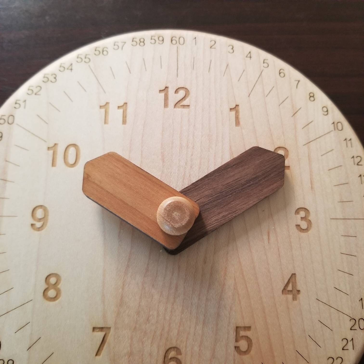 Analog to Digital Learning Clock Learn to Tell Time Wooden - Etsy