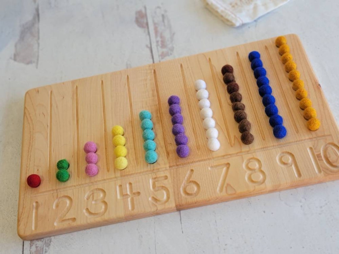 Number Counting Board Number Tracing Board Montessori - Etsy Canada