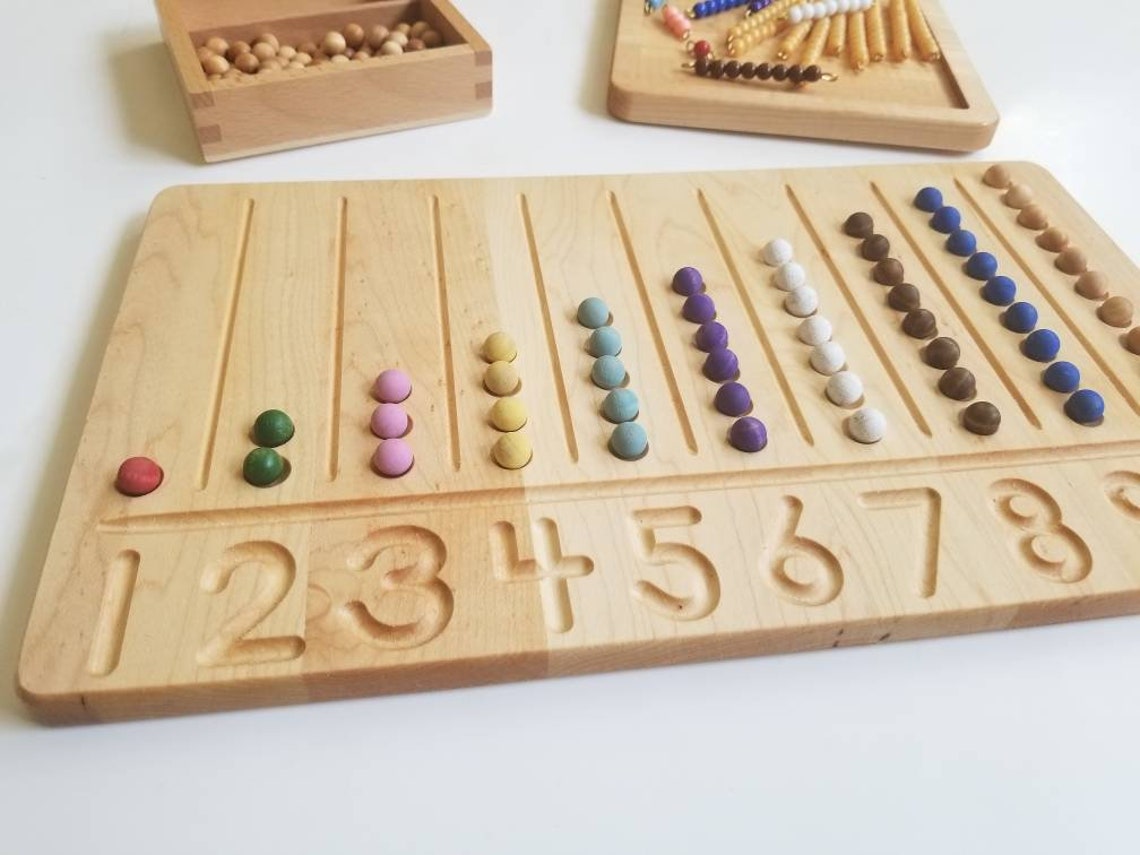 Number Counting Board Number Tracing Board Montessori | Etsy