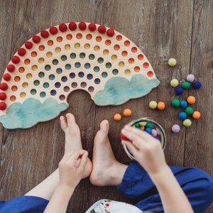 Color Sorting Toy Rainbow Color Matching Game Rainbow Counting Board ...