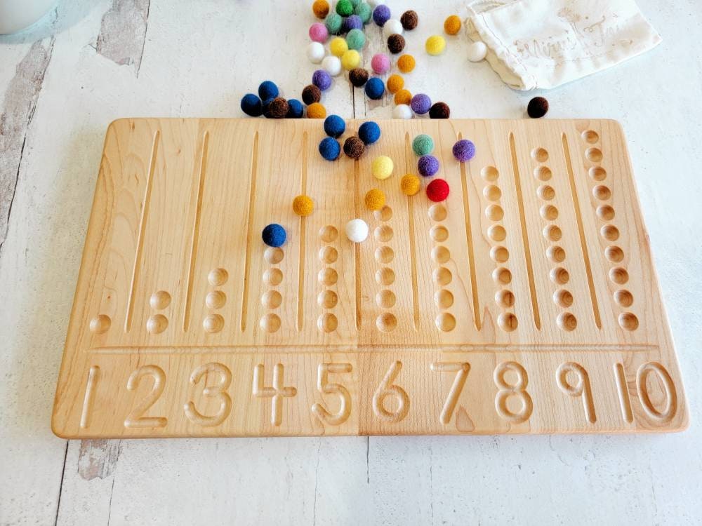 Number Counting Board Number Tracing Board Montessori - Etsy