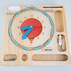Interactive Montessori Teaching Clock Master Time, Fractions & Skip ...