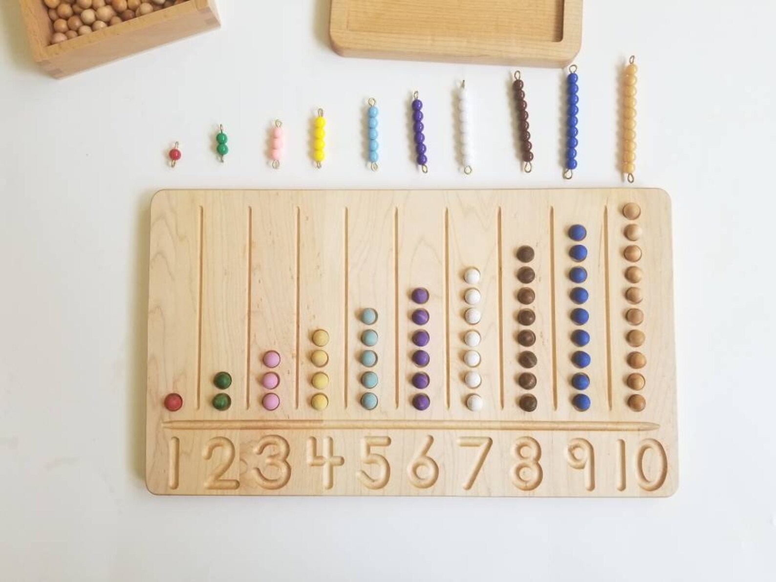 Number Counting Board Number Tracing Board Montessori | Etsy