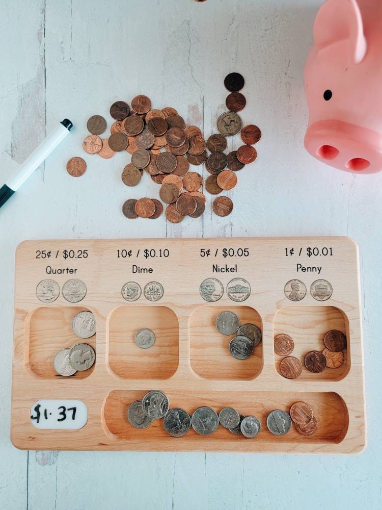 Coin Sorting Board Money Manipulation Board Money Activity | Etsy