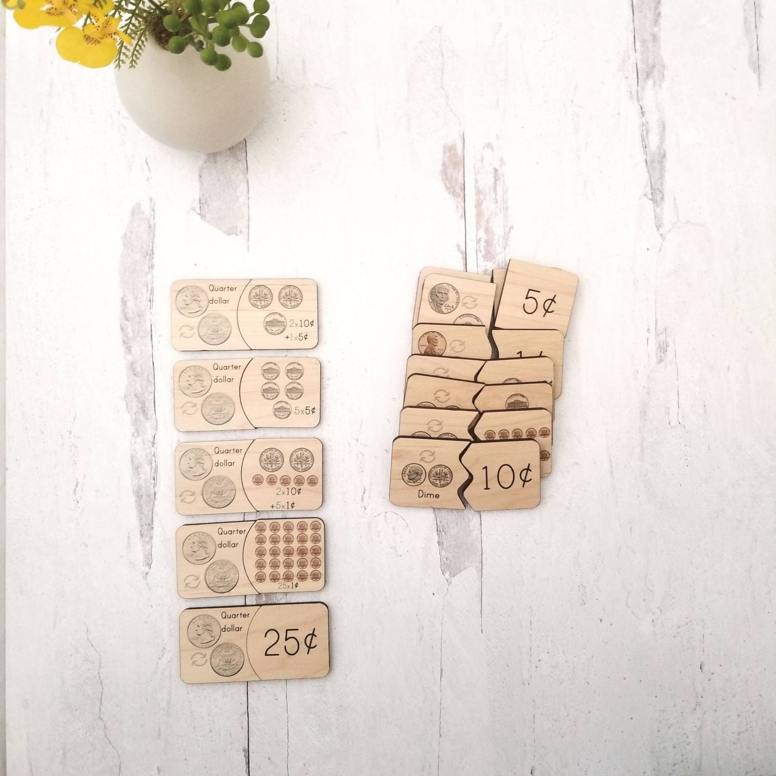Coin Equivalency Puzzle Montessori Money - Etsy Canada
