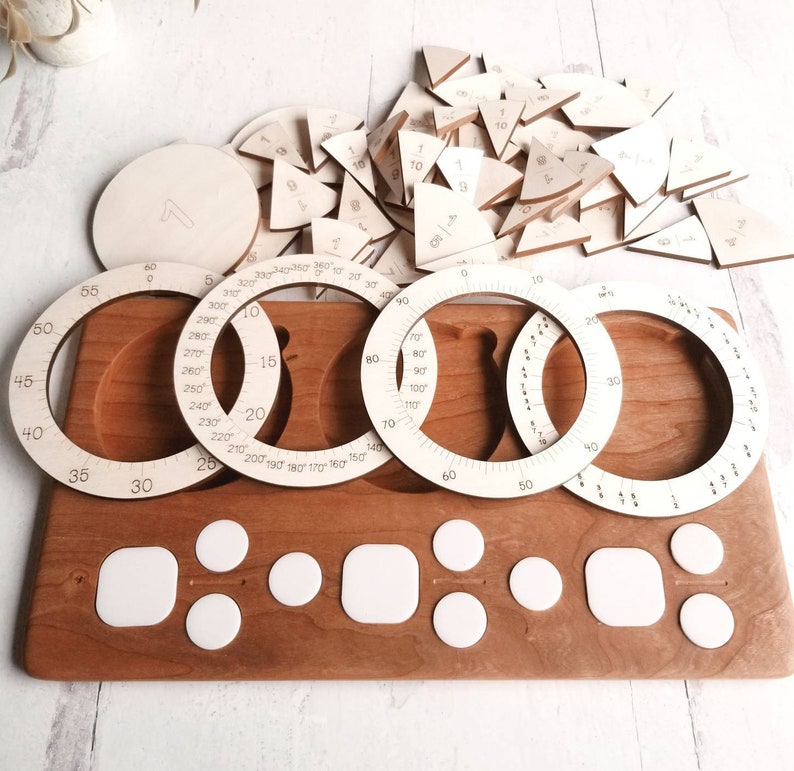 Fraction Manipulation Board Fraction Ring Fraction Circle - Etsy