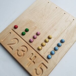 Number Counting Board, Five Board, Toddler Number Board, Educational ...