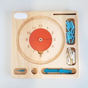 Interactive Montessori Teaching Clock Master Time, Fractions & Skip ...