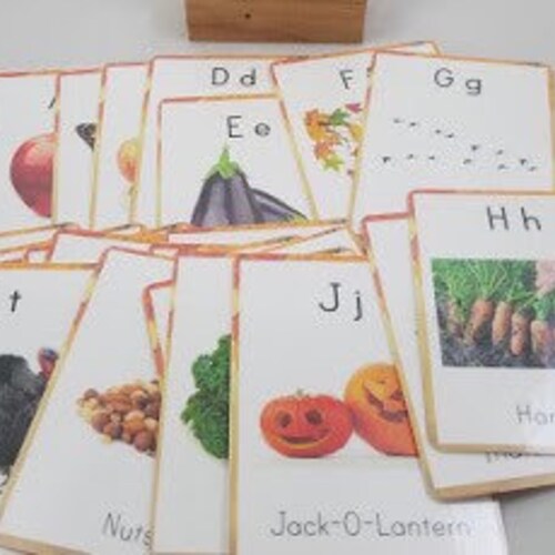 Autumn Inspired Vocabulary Cards Fall Alphabet Cards | Etsy